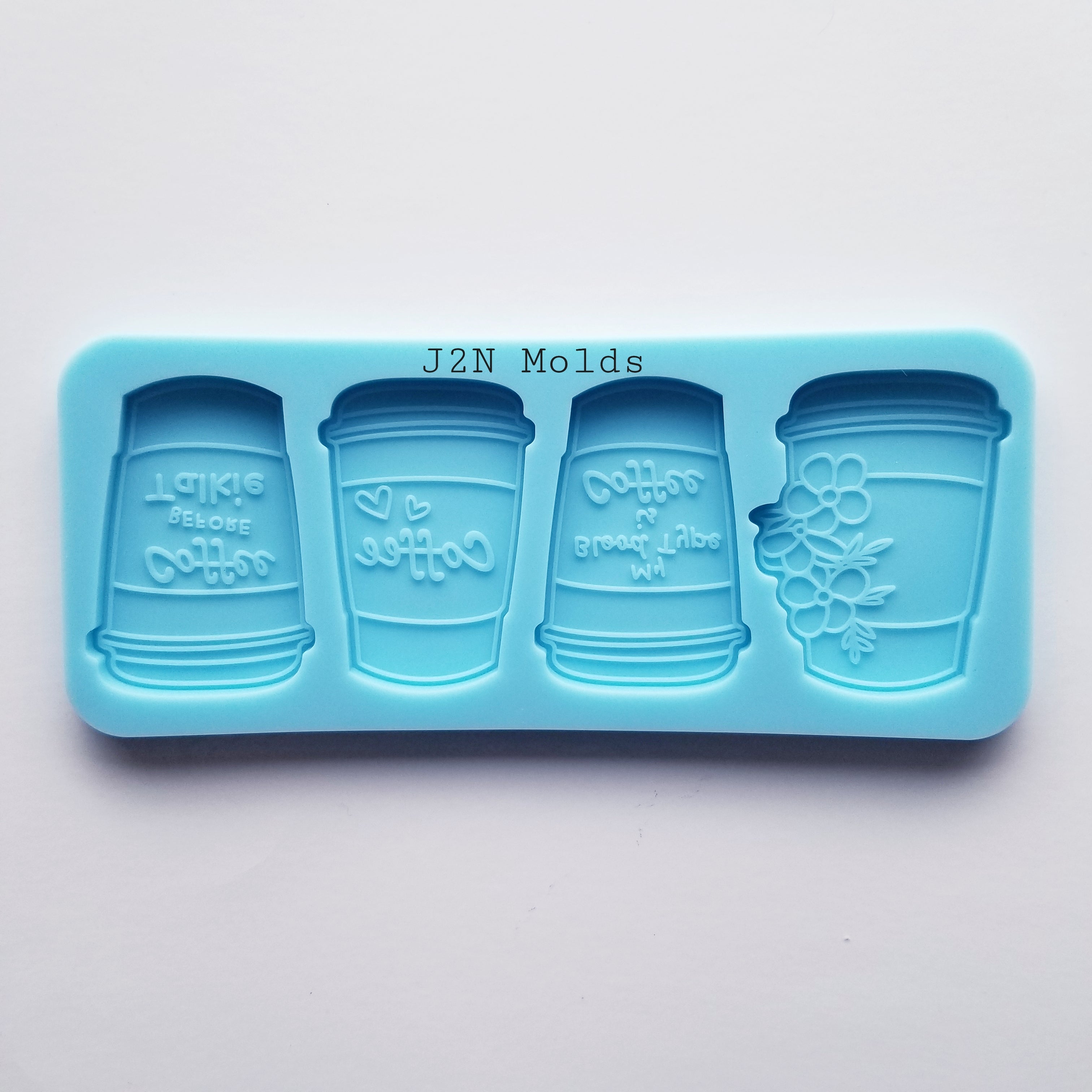 4 in 1 love coffee cup mold – J2N silicone molds glitter and more