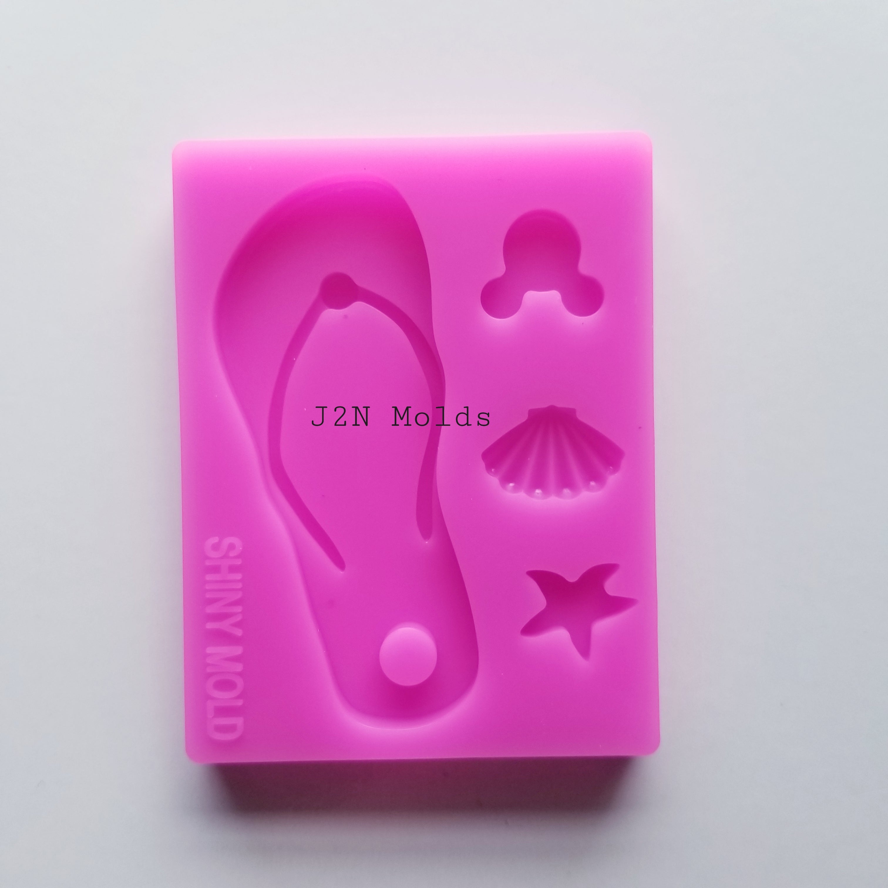 Shiny flip flop mold – J2N silicone molds glitter and more